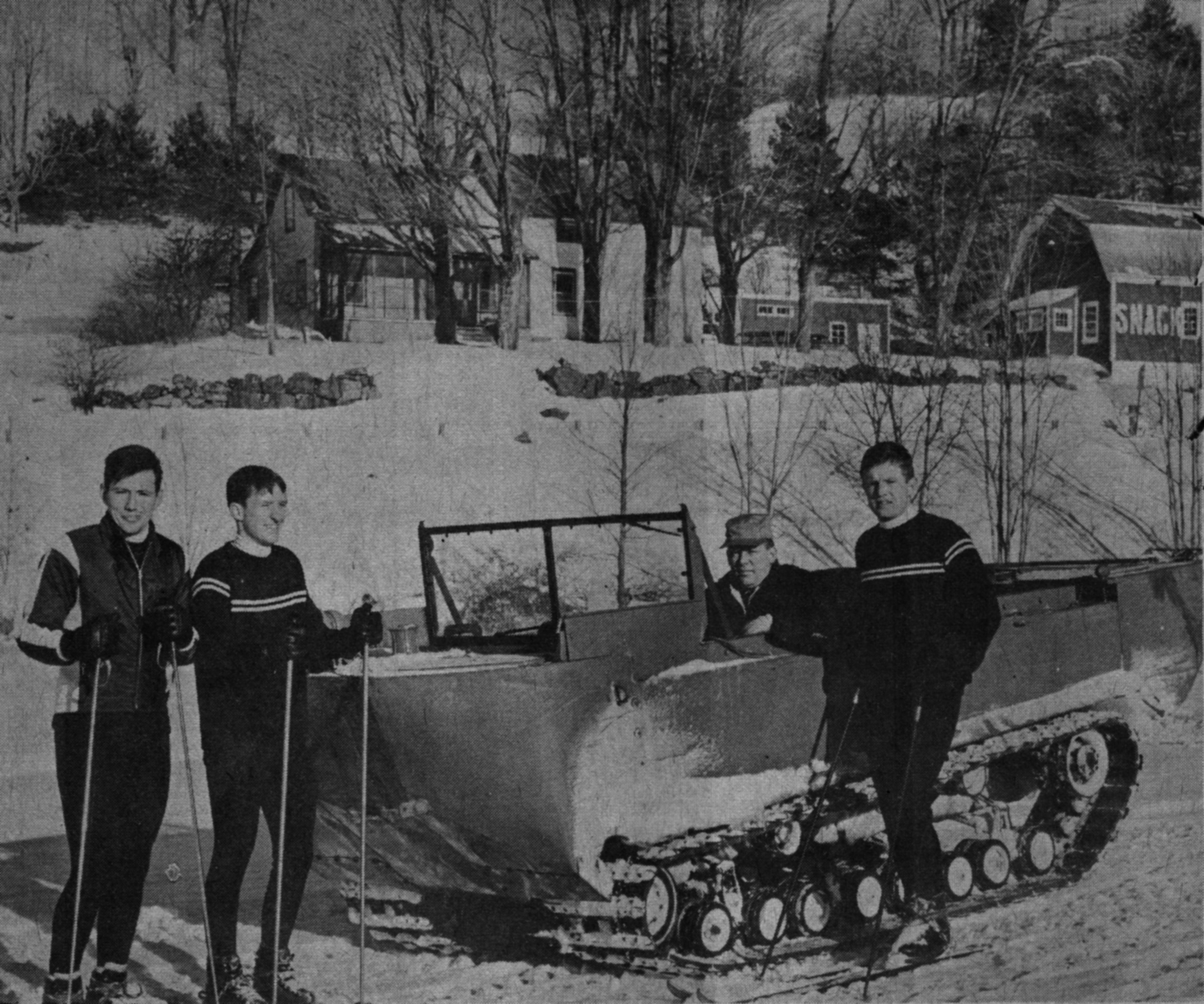 Driving the “Weasel” at the Snow Bowl in South Colton