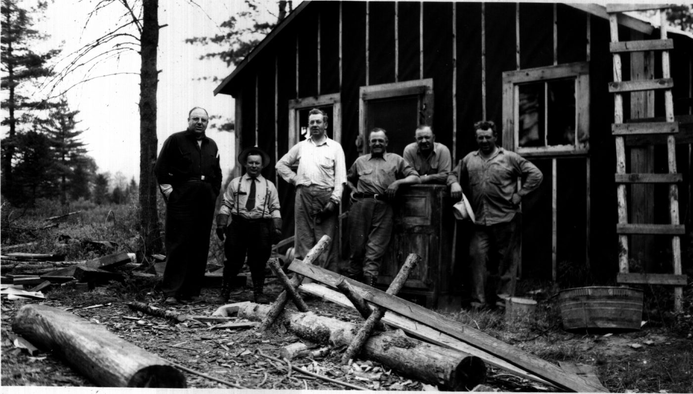 Constructing a hunting camp in Colton