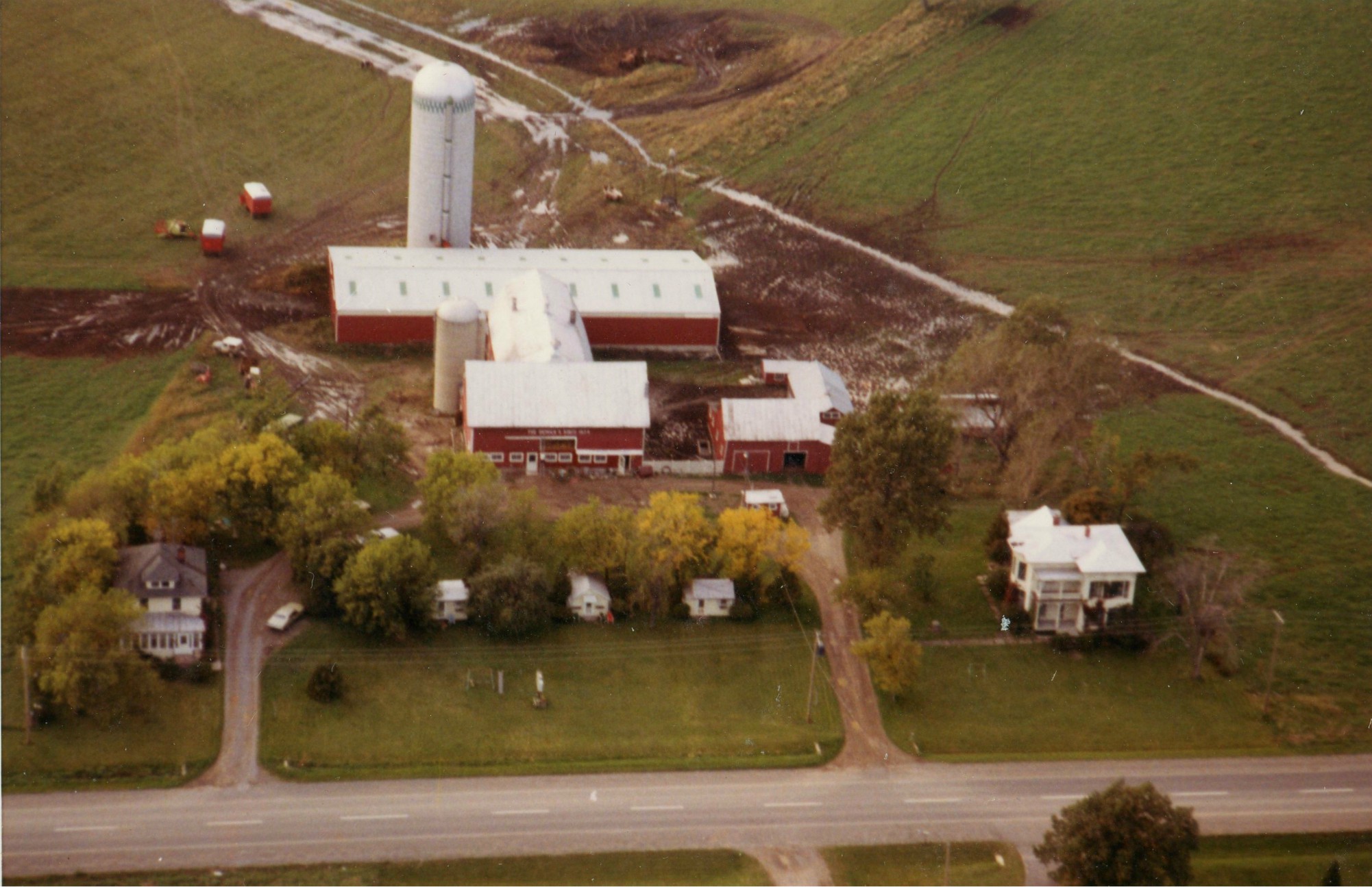 Aerial view of the Demick farm in Hammond