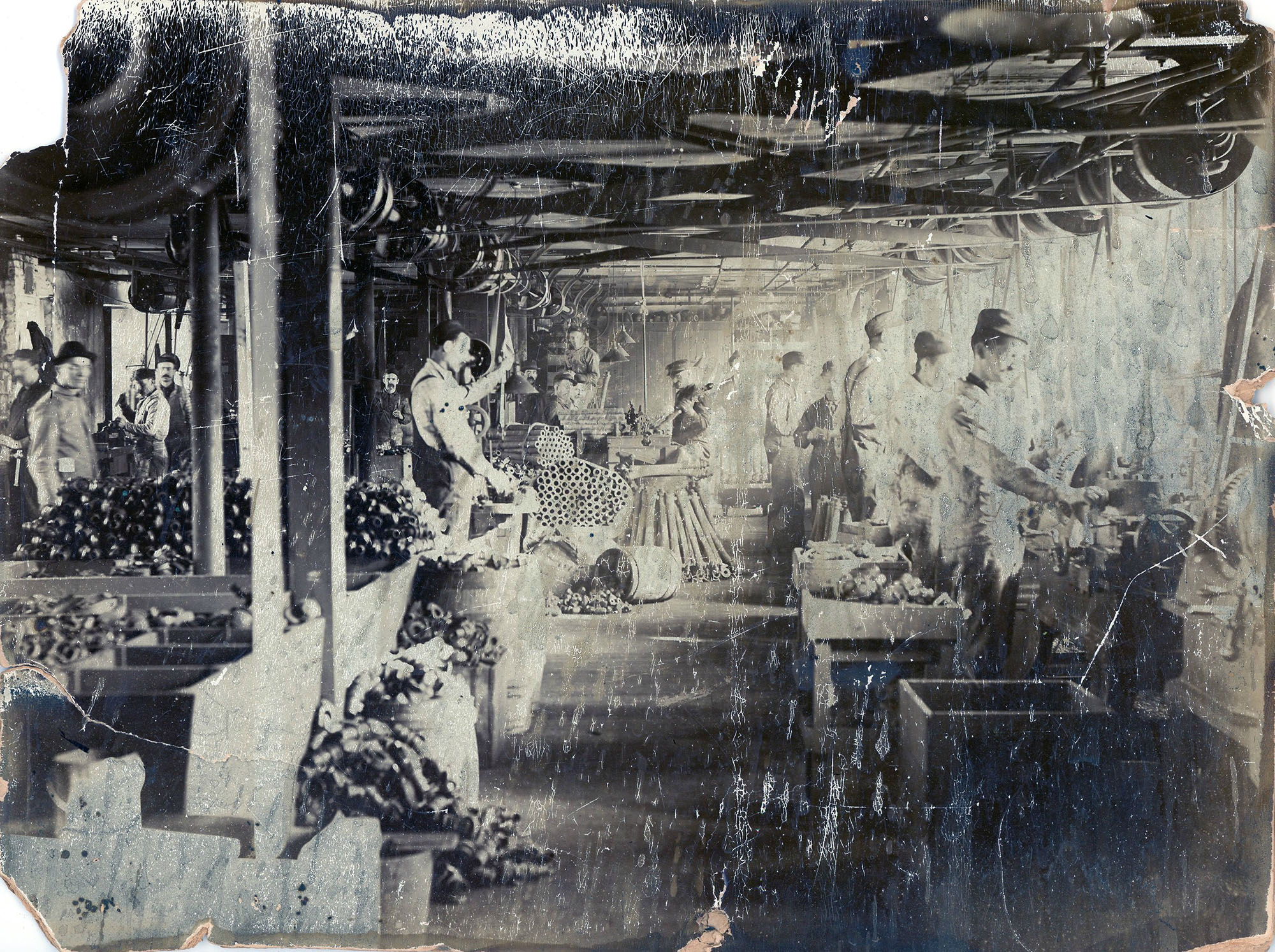 Men in woodworking factory in Jefferson County
