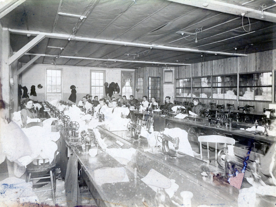 Employees at textile factory in Jefferson County
