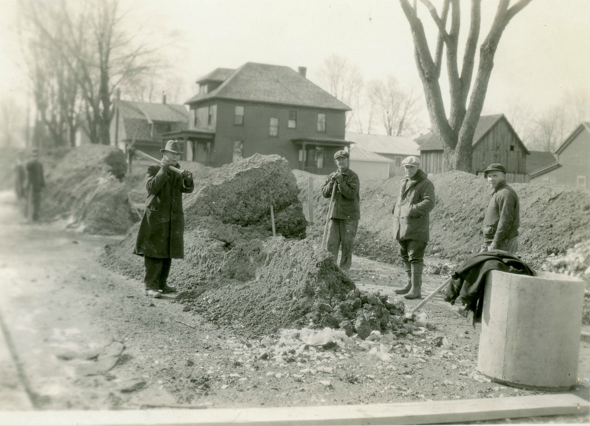 WPA workers building roads in Ogdensburg