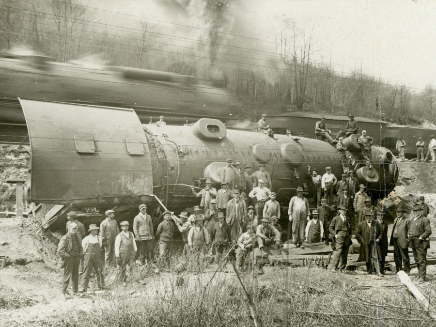 Train derailment at Fulton Chain in Old Forge