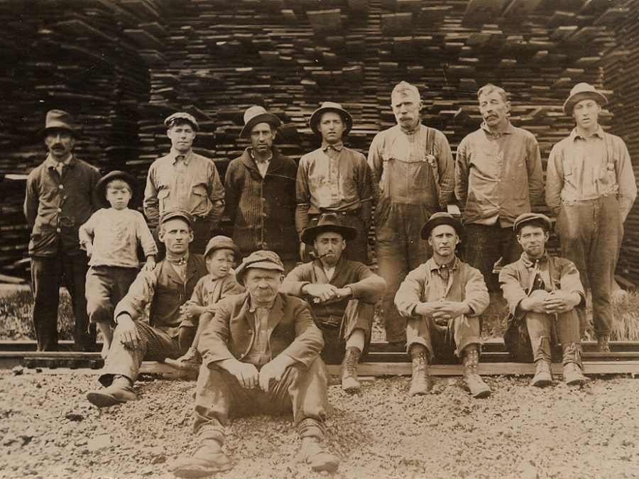 Inside the sawmill at the Santa Clara Lumber Company