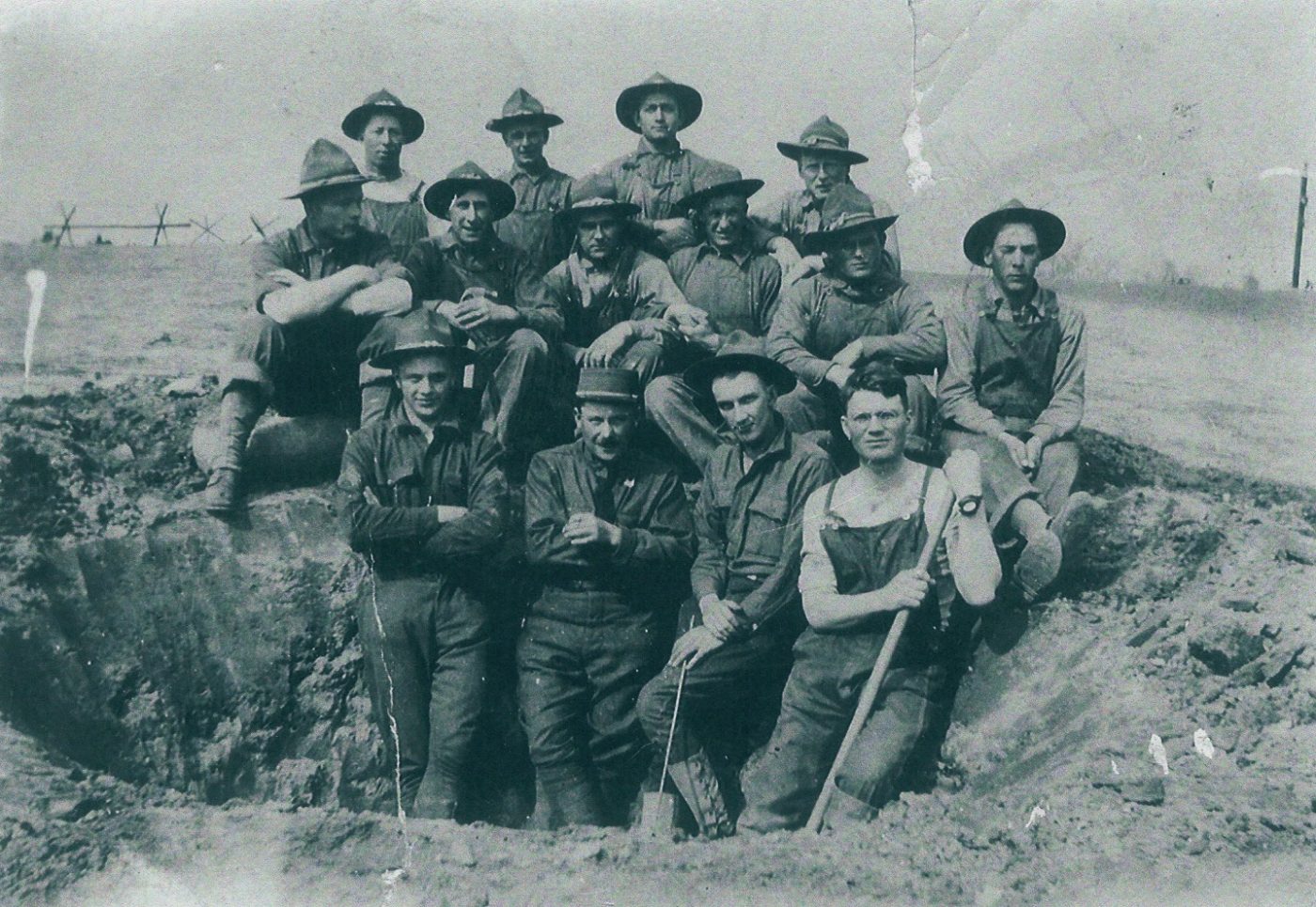 WPA workers digging holes in Harrisville