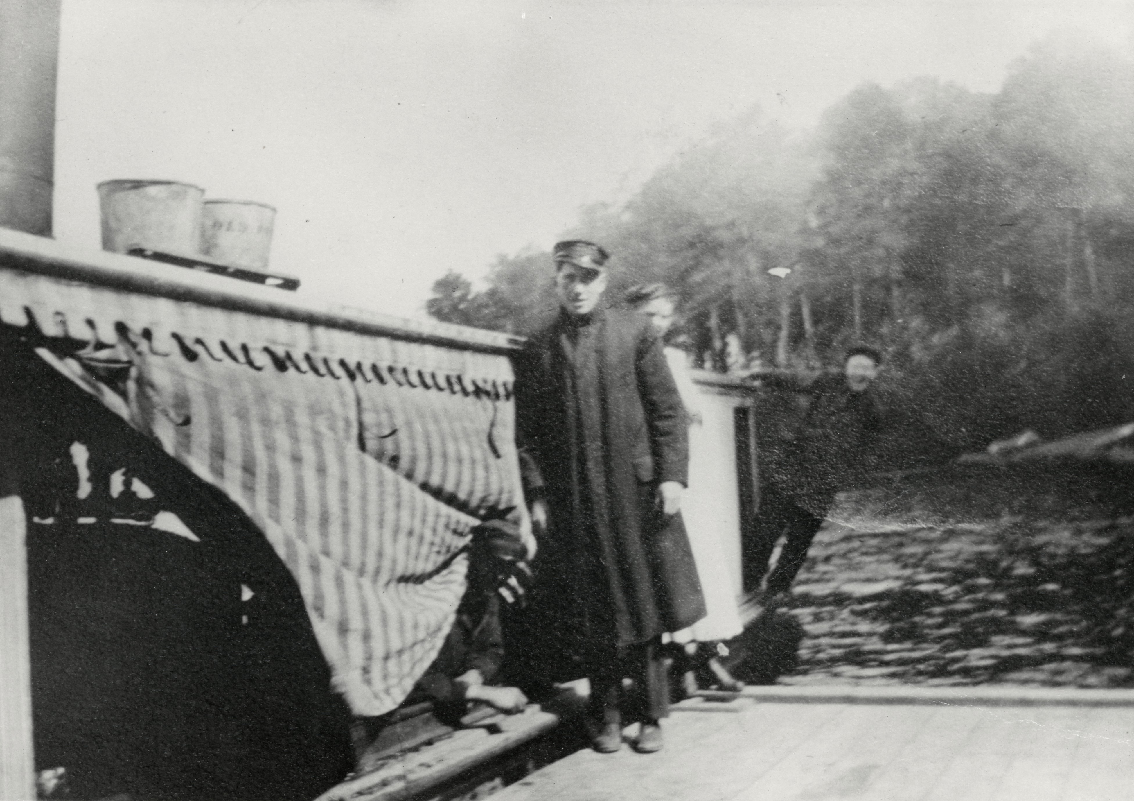 Captain Barker and the Old Forge mail boat on the Old Forge Pond