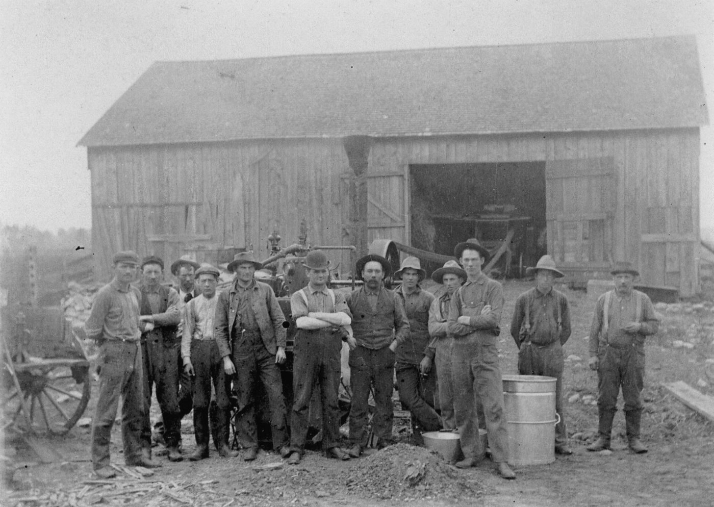 Farm workers on the Ira Poor farm in the Town of De Kalb