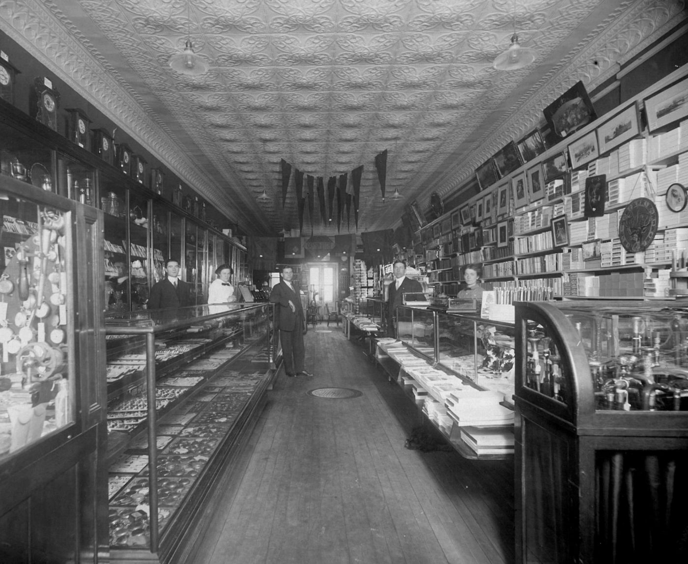 Employees inside Cleveland Austin Dry Goods in Canton