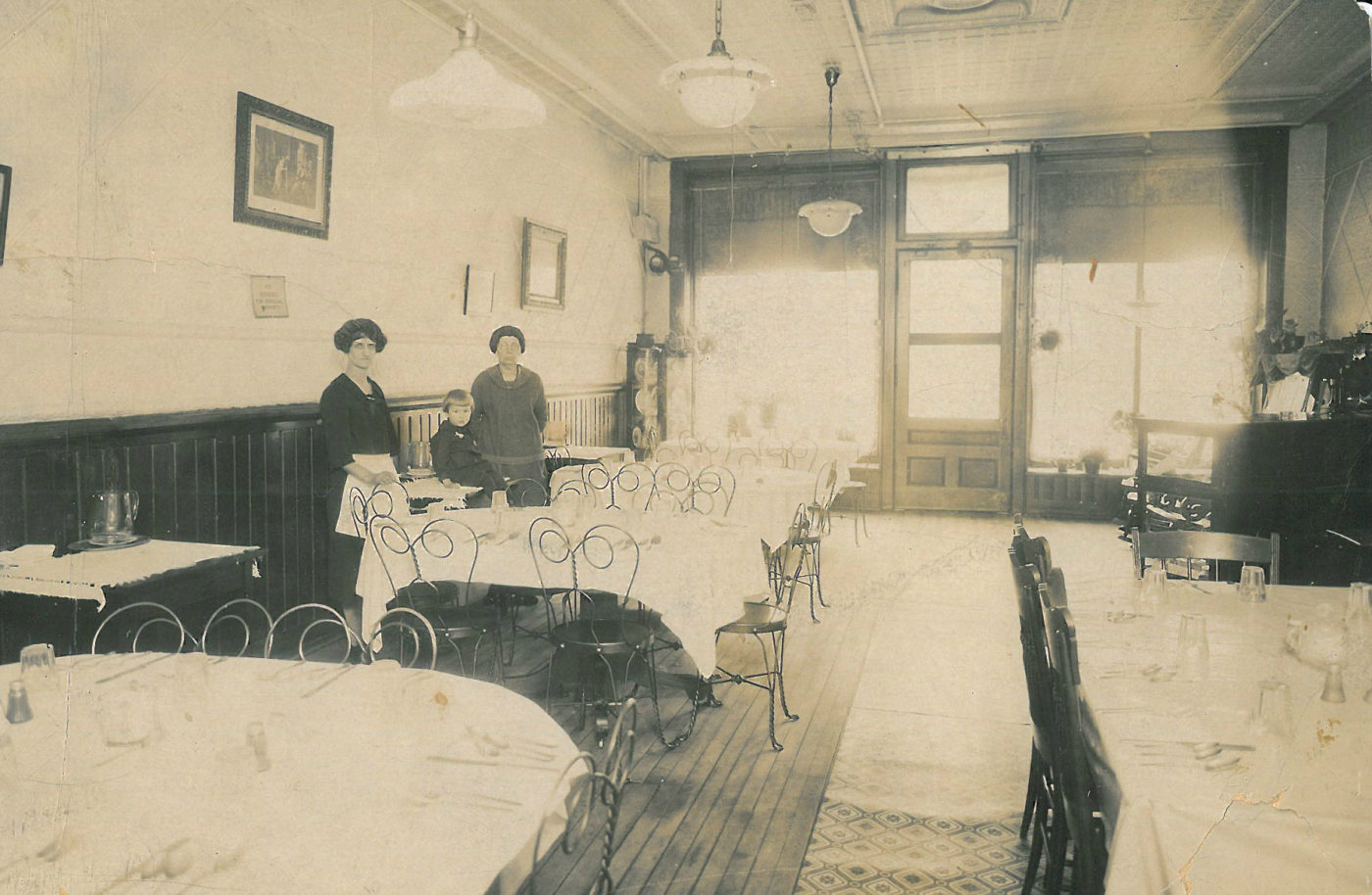 Waitresses inside the Canton Club Restaurant