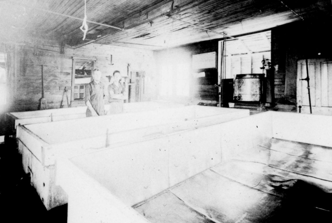 Interior of country cheese factory in Hermon