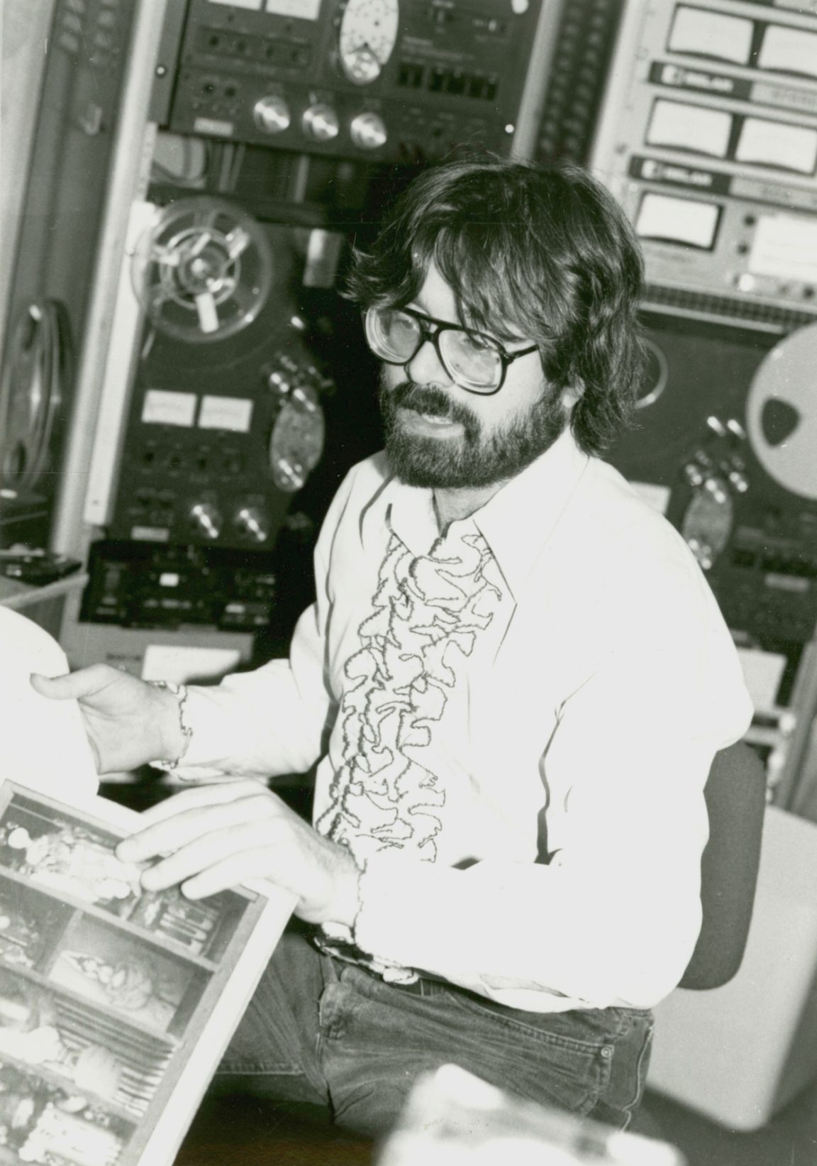 Radio announcer Peter Euler in the NCPR control room in Canton