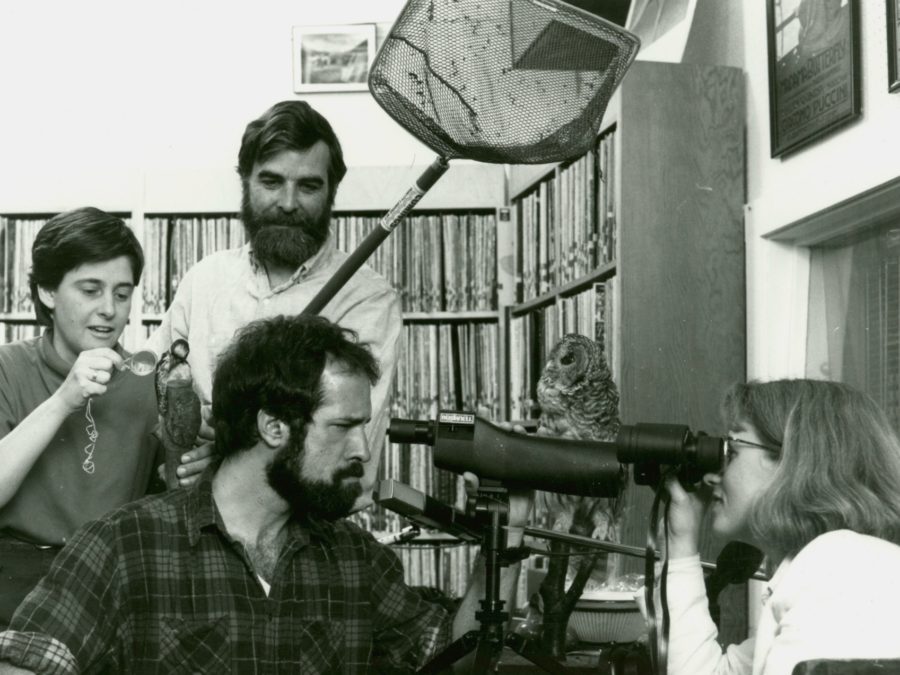 Martha Foley in the radio’s tape storage room in Canton