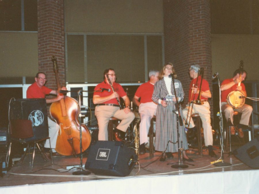 Band “The Whippersnappers” performing in City Park in Glens Falls