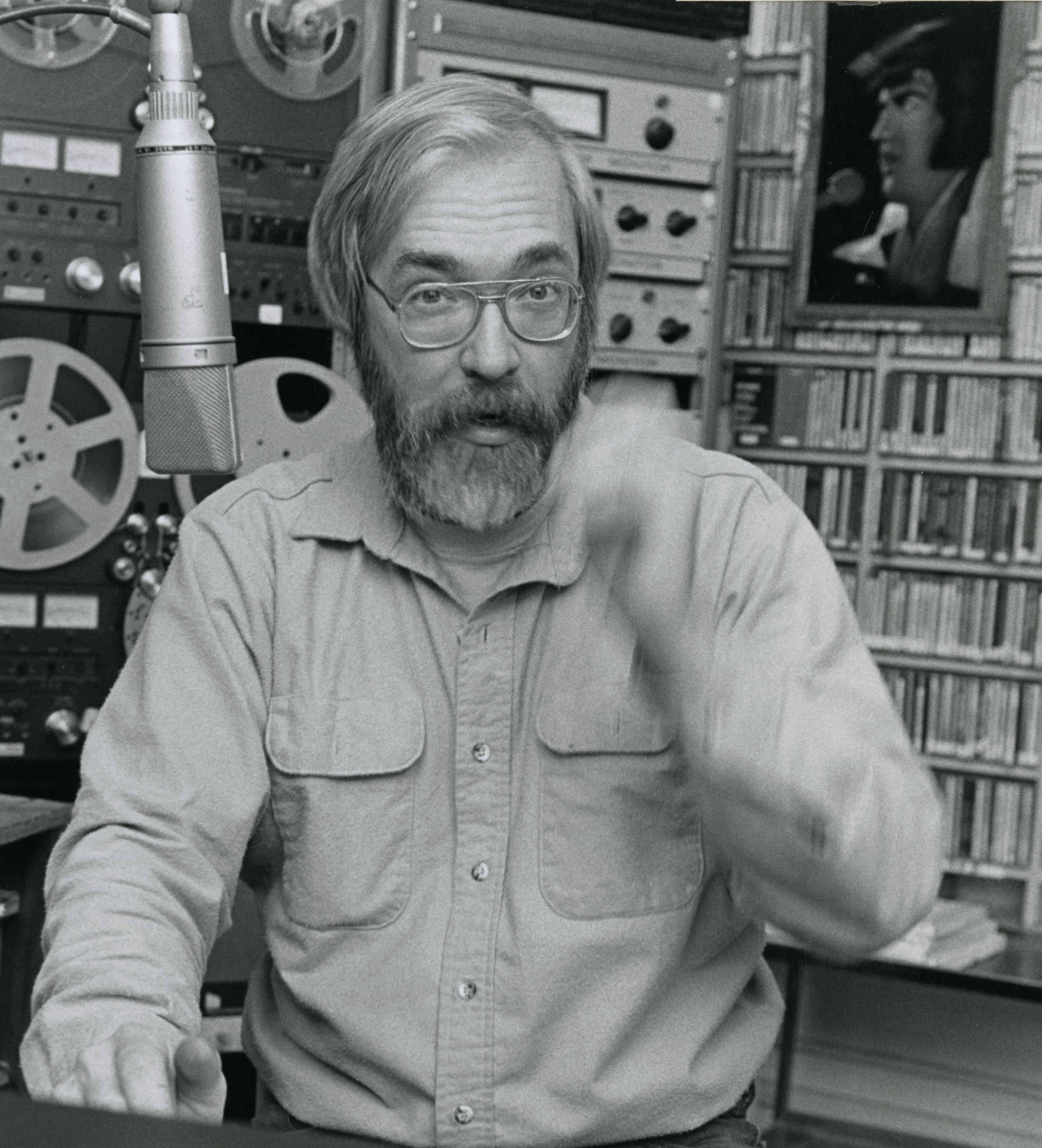 NCPR engineer Bob Sauter in the studio in Canton