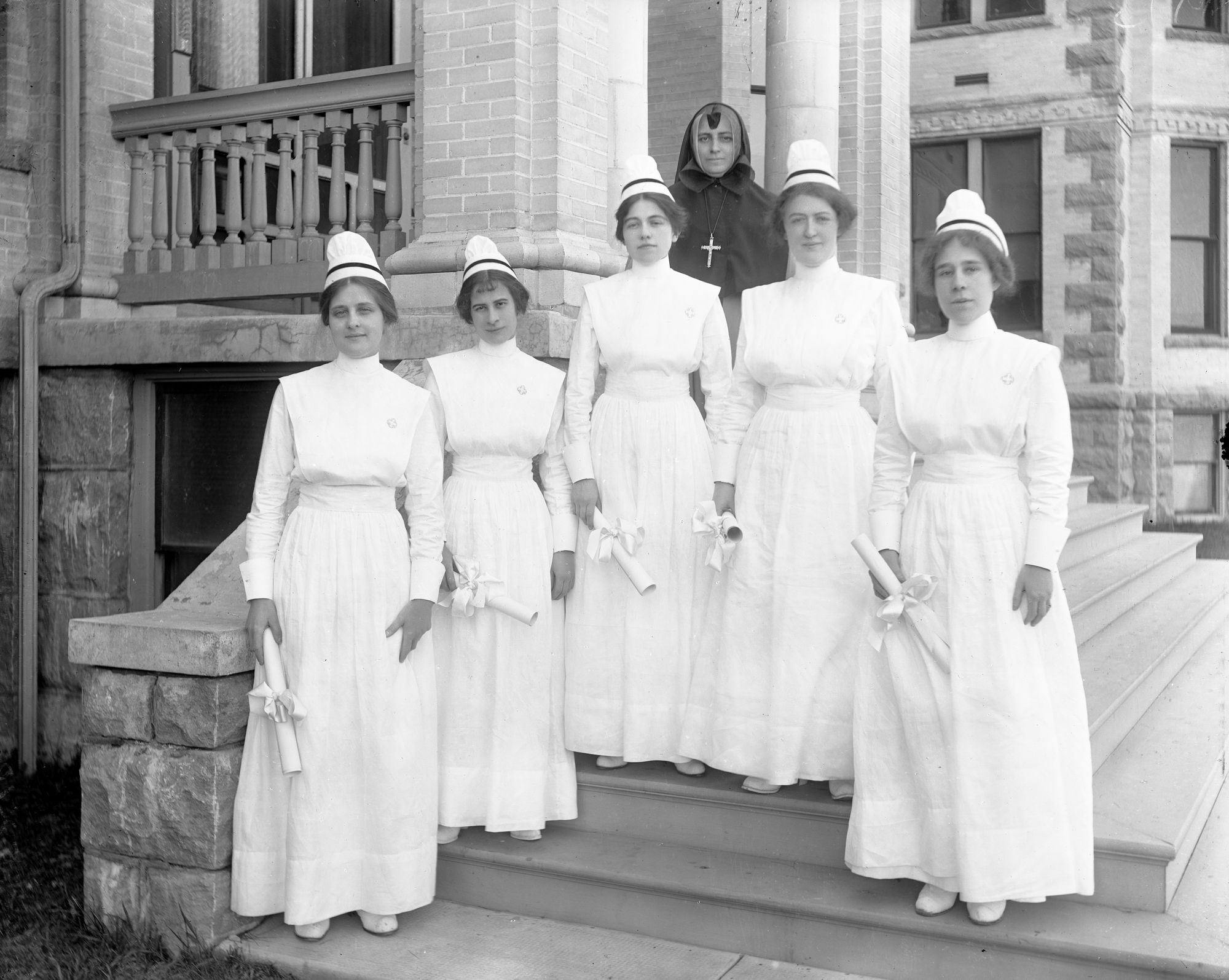 Nurses outside Champlain Valley Hospital in Plattsburgh