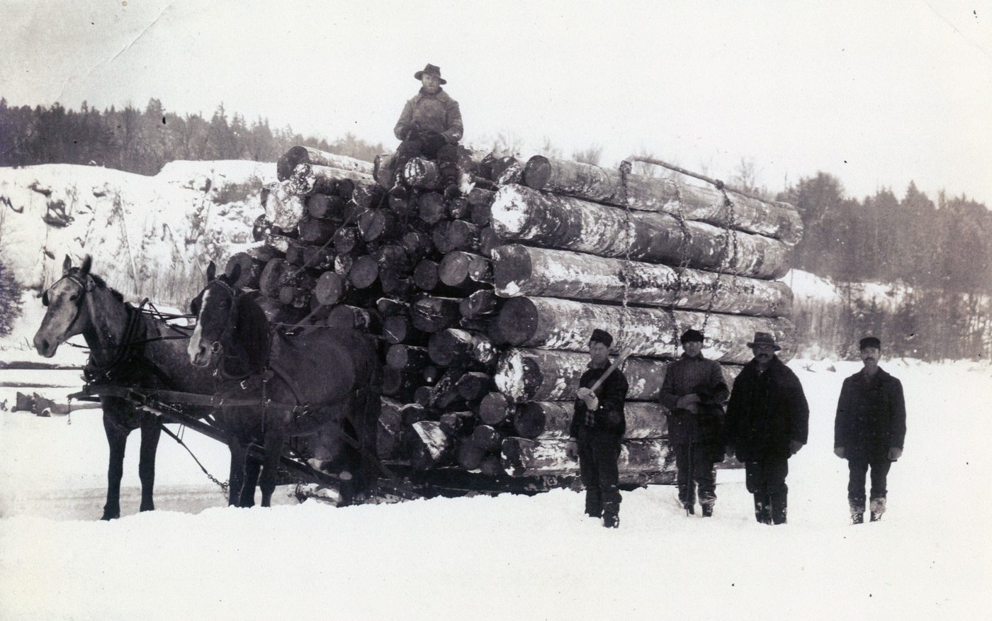 A big load of logs near Harrisville.