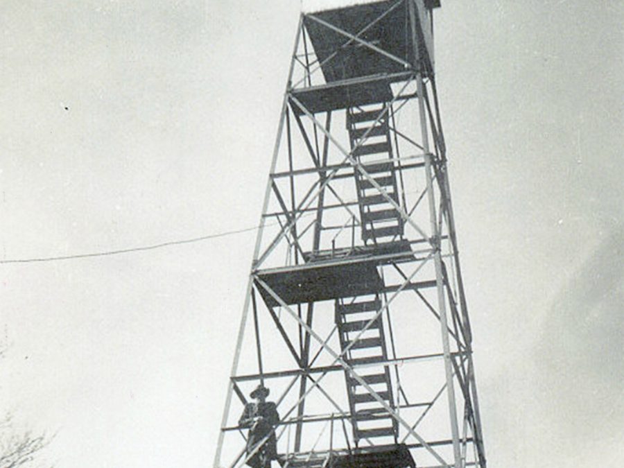 The first fire tower on Catamount Mountain