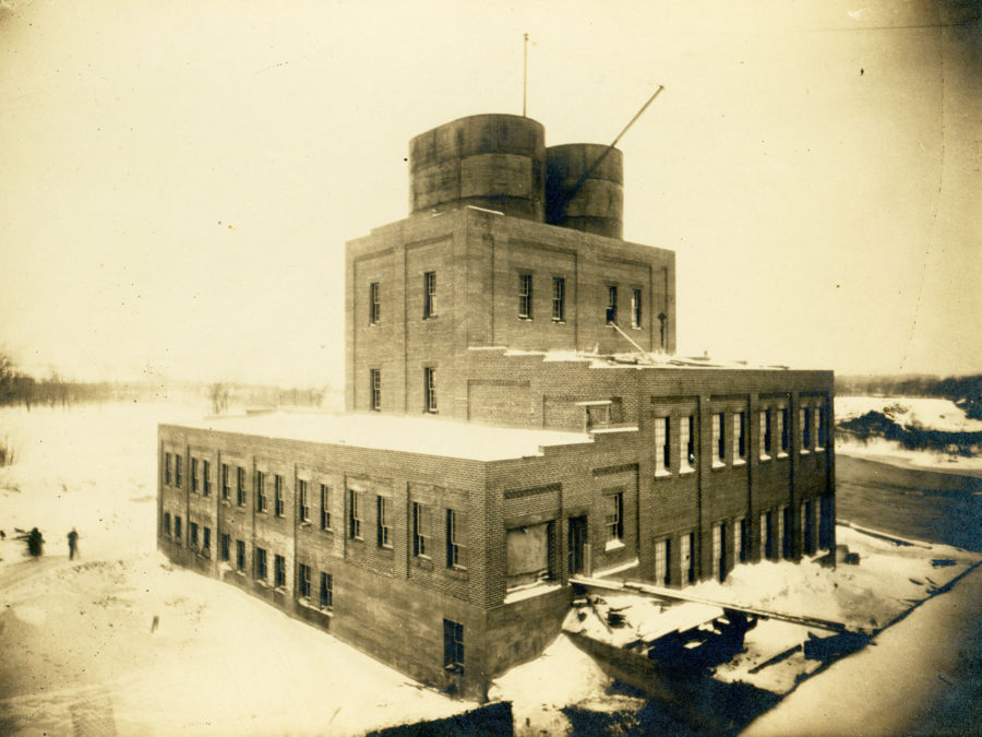 Aerial shot of the DeGrasse Paper Company in Pyrites