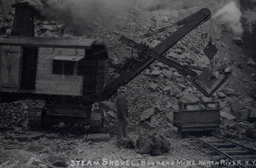 Garnet miners with tools at Barton Mines in North River