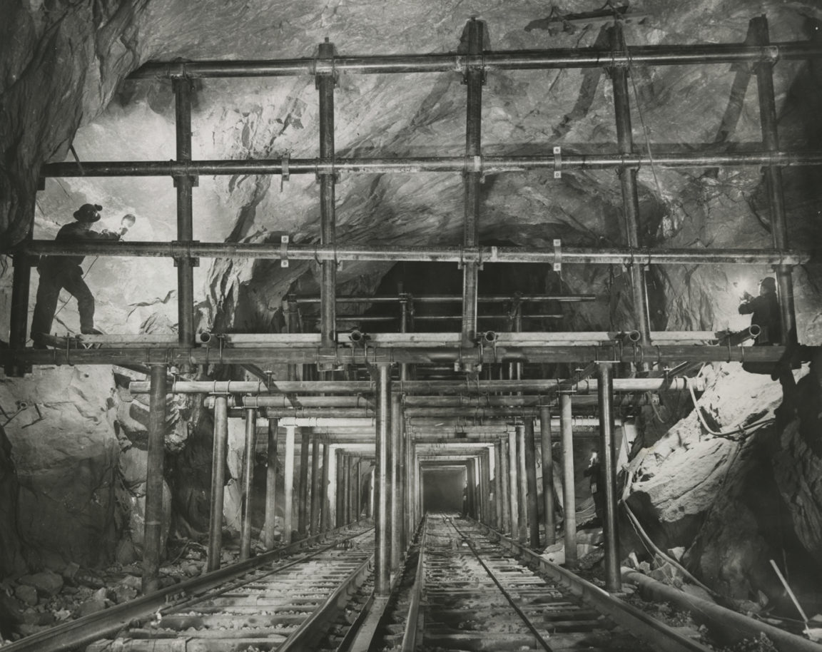 Interior view of Republic Steel Corporation mine shaft in Mineville