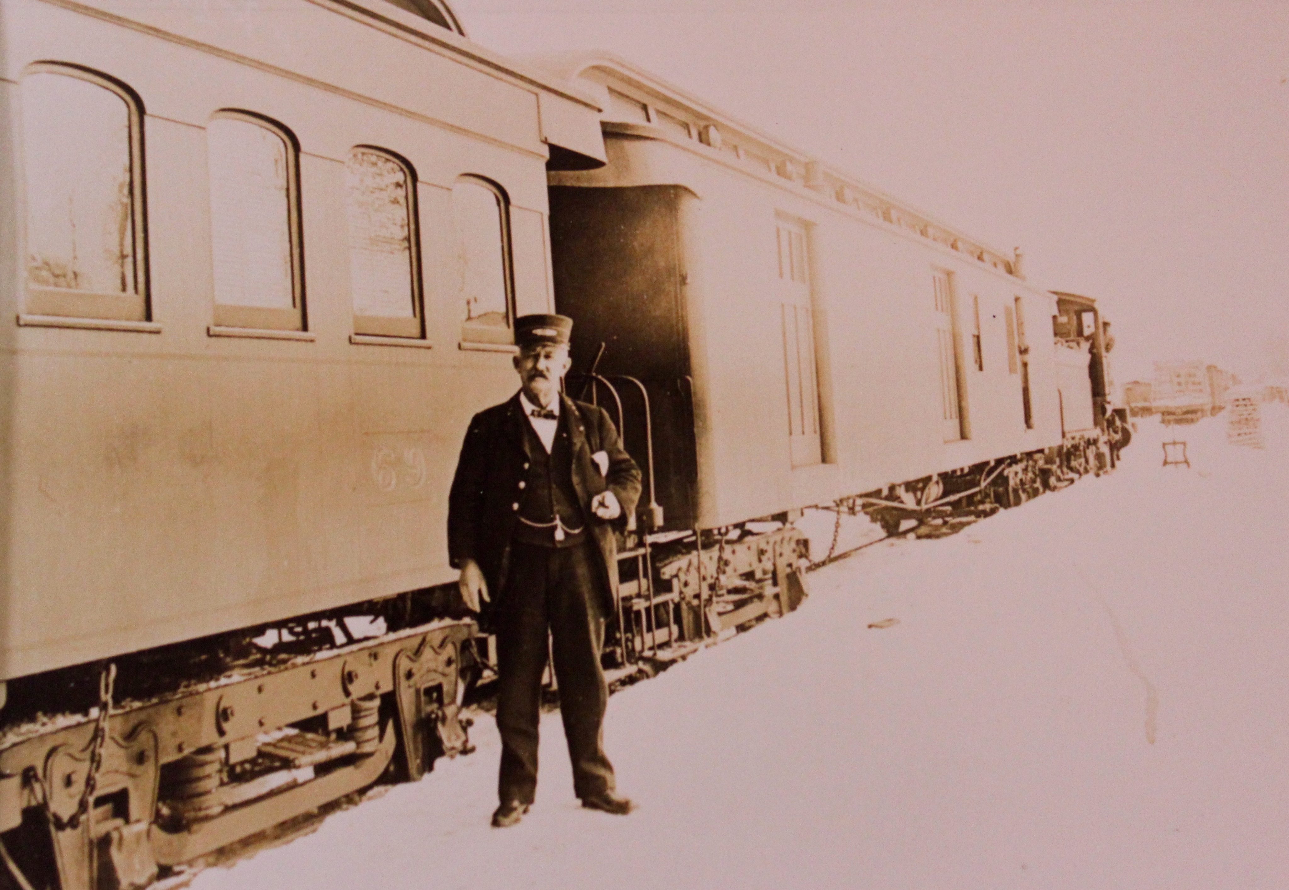 The conductor of the Winter Sports Excursion Train in North Creek