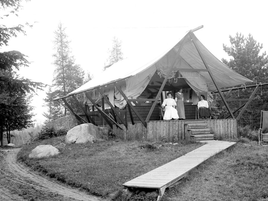 An aerial view of the Trudeau Sanatorium in Saranac Lake