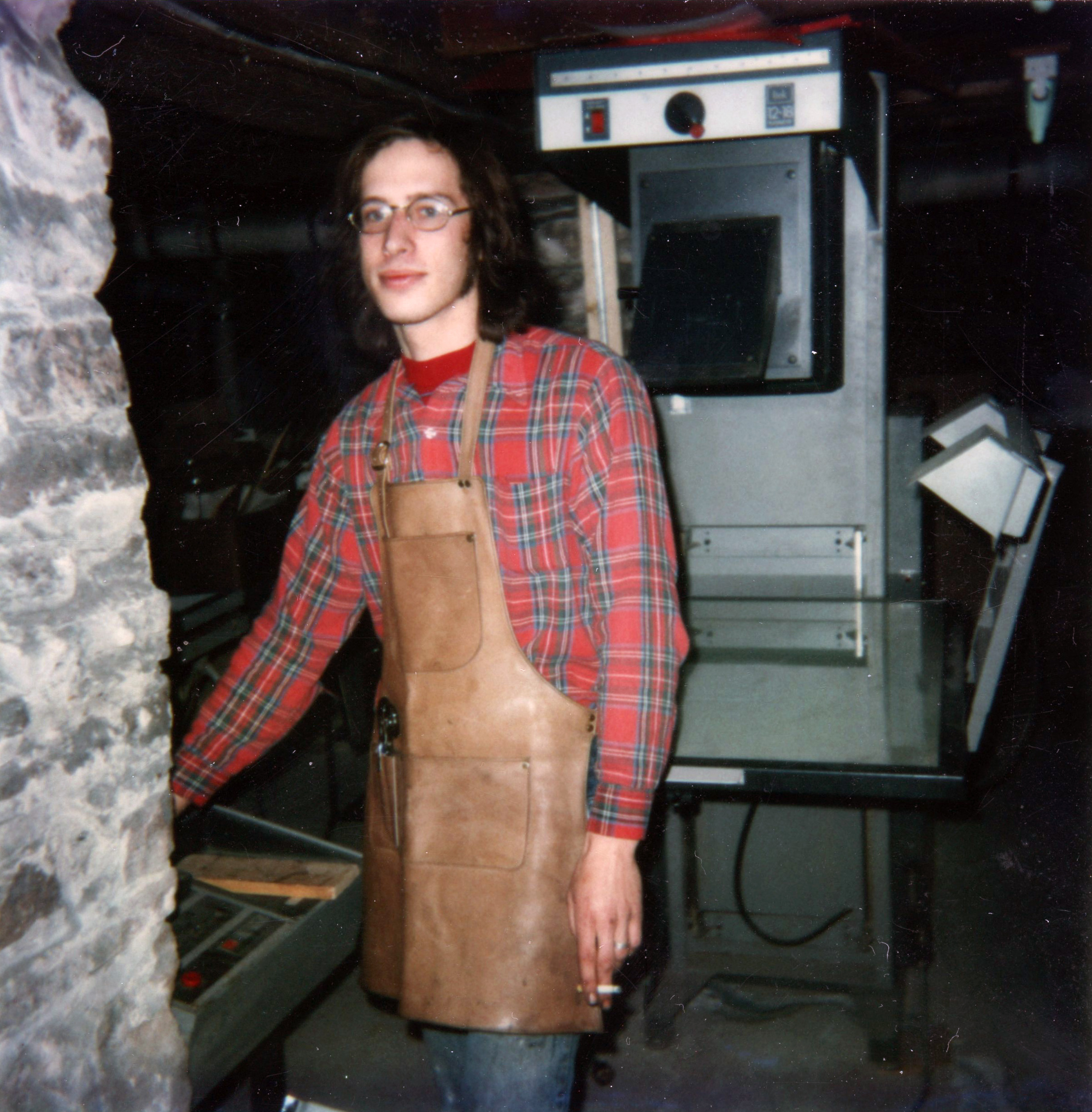 Dale Hobson with paper cutter