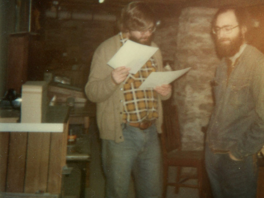 Sign-builder KC Reiter with the Iroquois Campground sign in Peru
