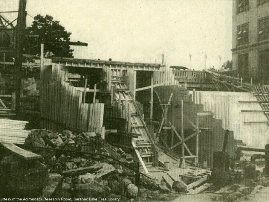 Beginning construction at the Spier Falls Dam