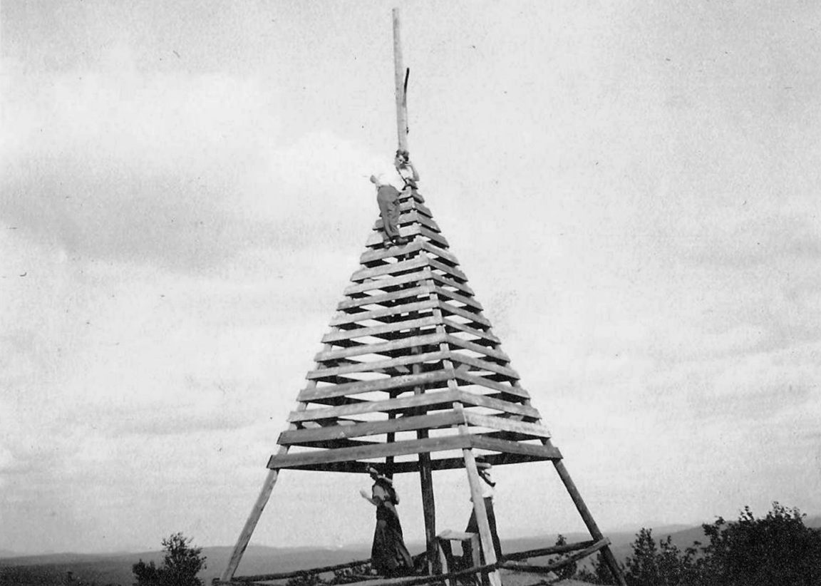 The first fire tower on Catamount Mountain