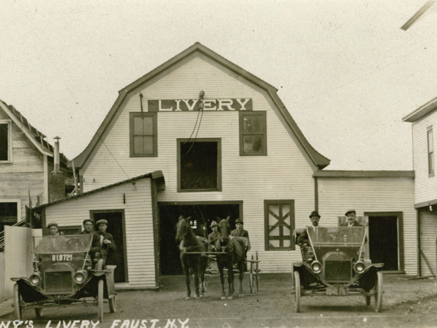 Miners loading stone at quarry in Tupper Lake