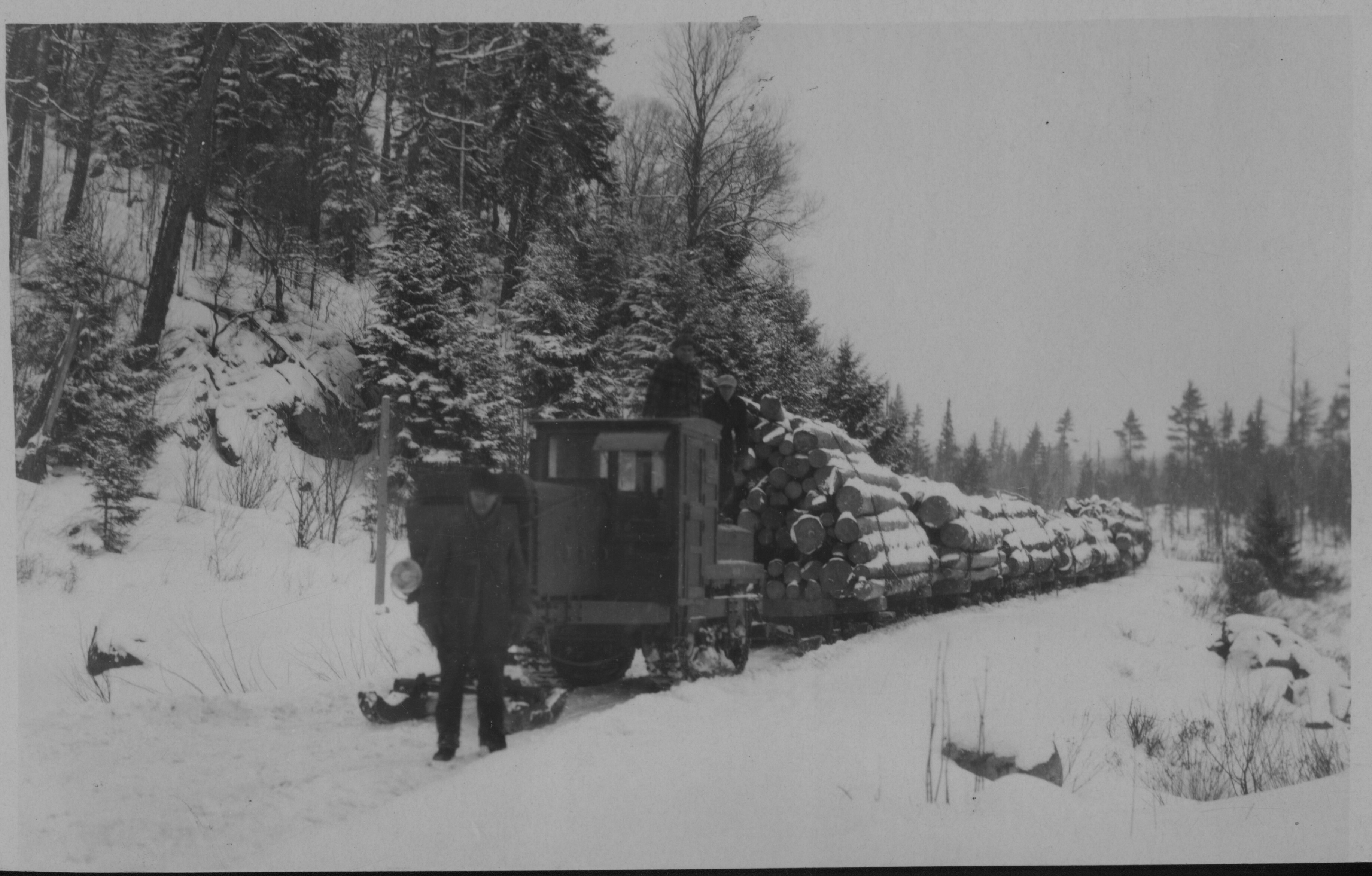 Winter logging with a Linn tractor in Tupper Lake