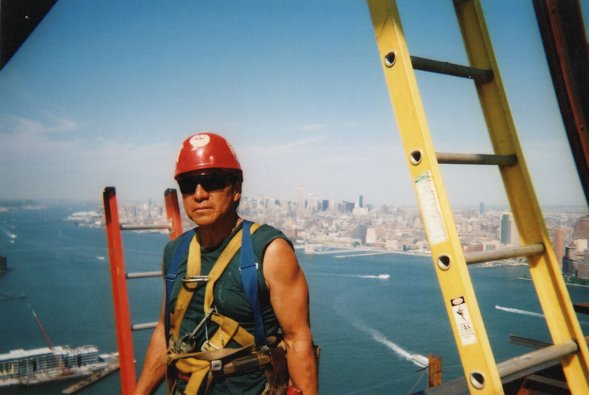 Ironworker and the New York City skyline