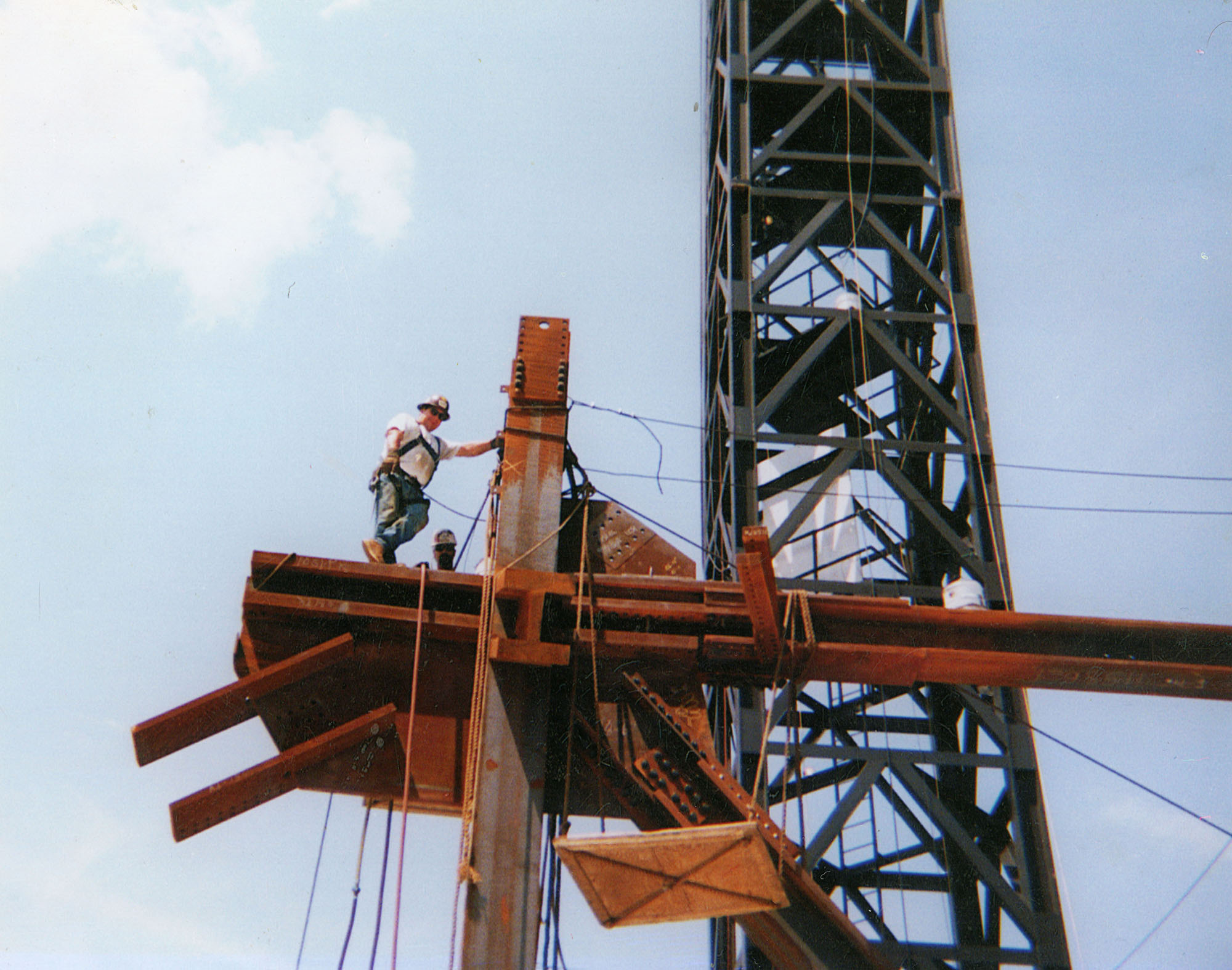 Ironworkers on a column in Jersey City